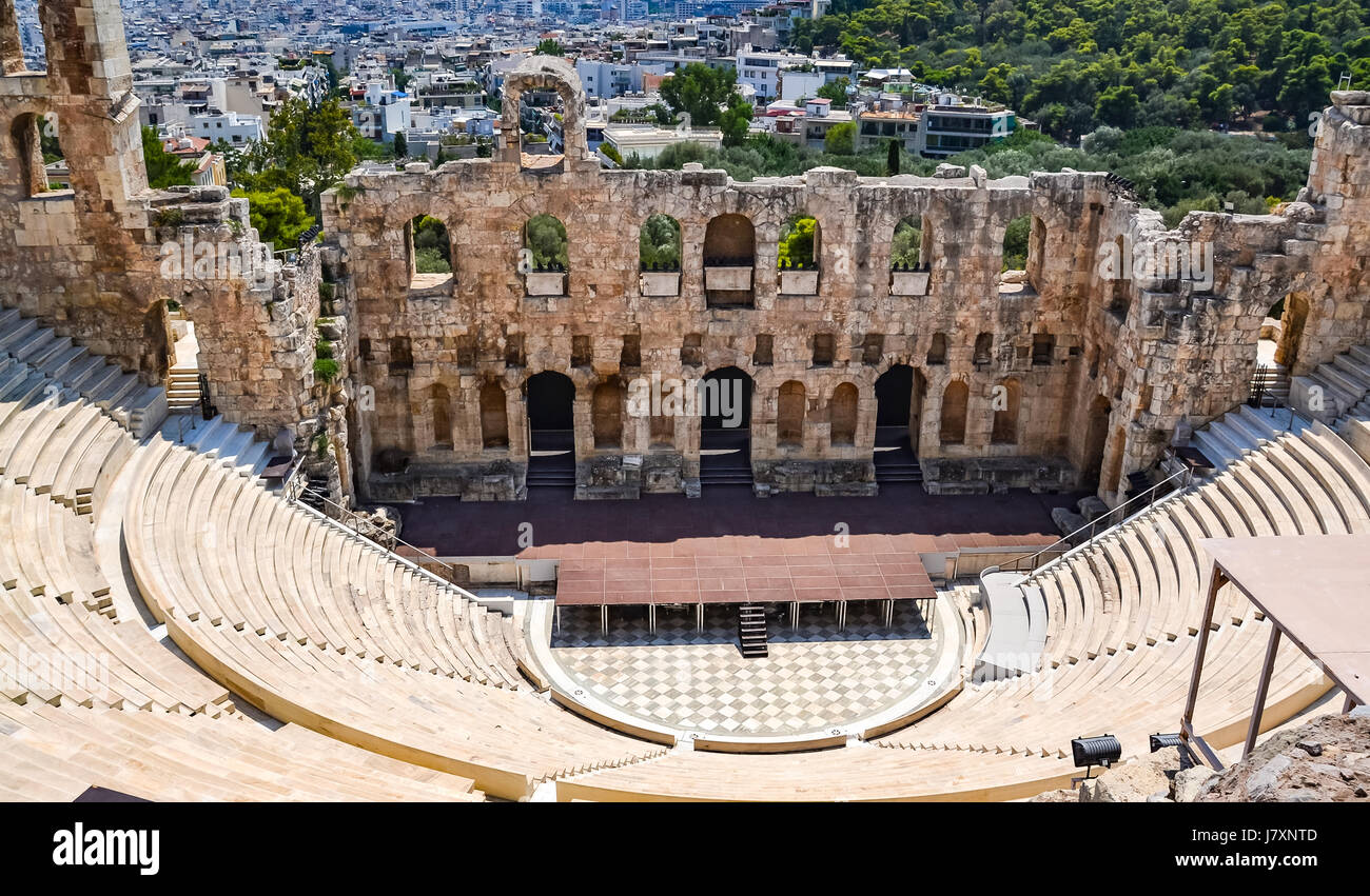 Das antike Theater unter der Akropolis von Athen, Griechenland ...