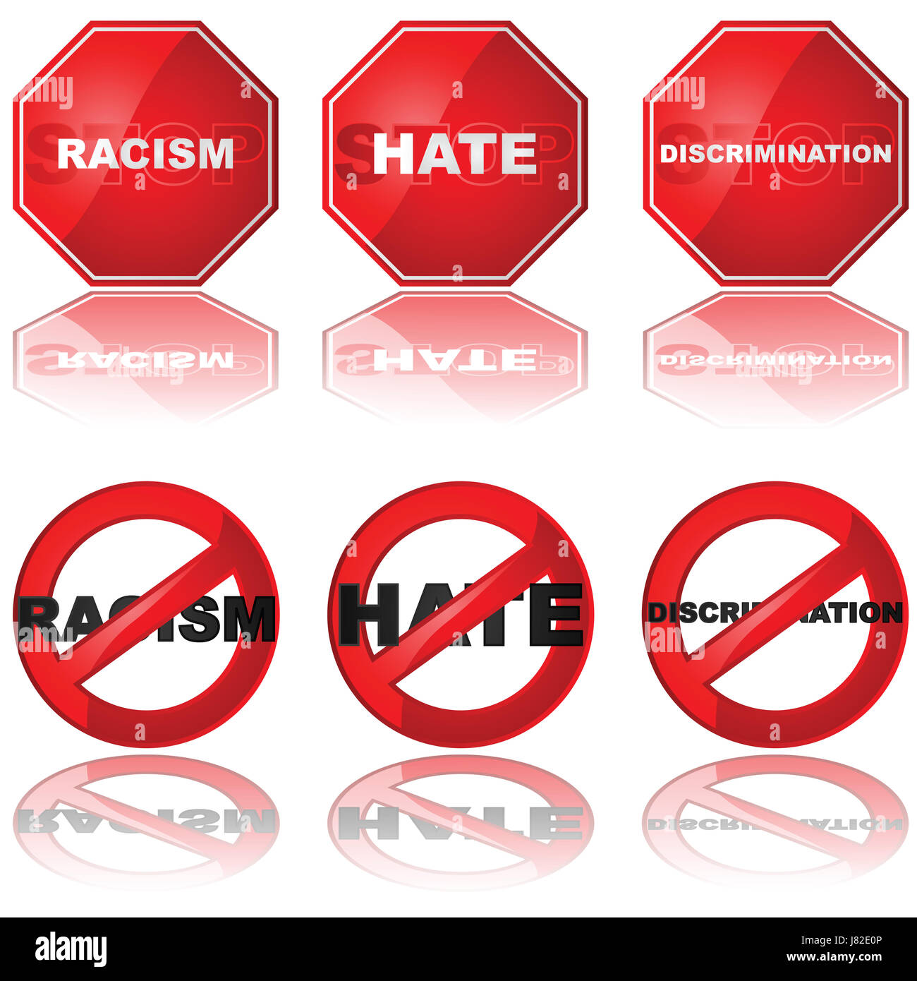 Stop stoppt Rassismus Abbruch Hass verboten zu vermeiden Kunst-Modell ...