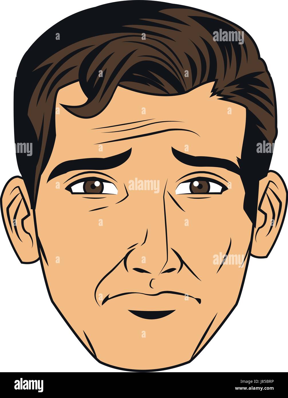 Comic-Gesicht Mann Ausdruck Pop-Art Stil Stock-Vektorgrafik - Alamy