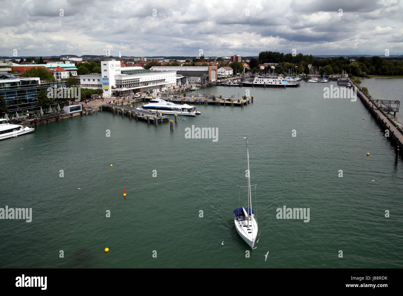 Hafen Sie, Häfen, Segelboot, Segelboot, Zeppelin, am Bodensee ...