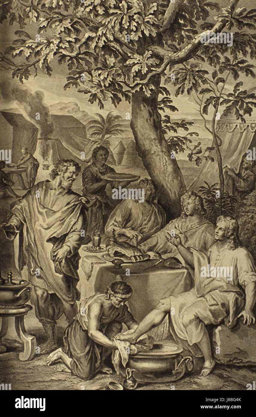 Figuren-018 Abraham steht von den drei Männern unter dem Baum ...