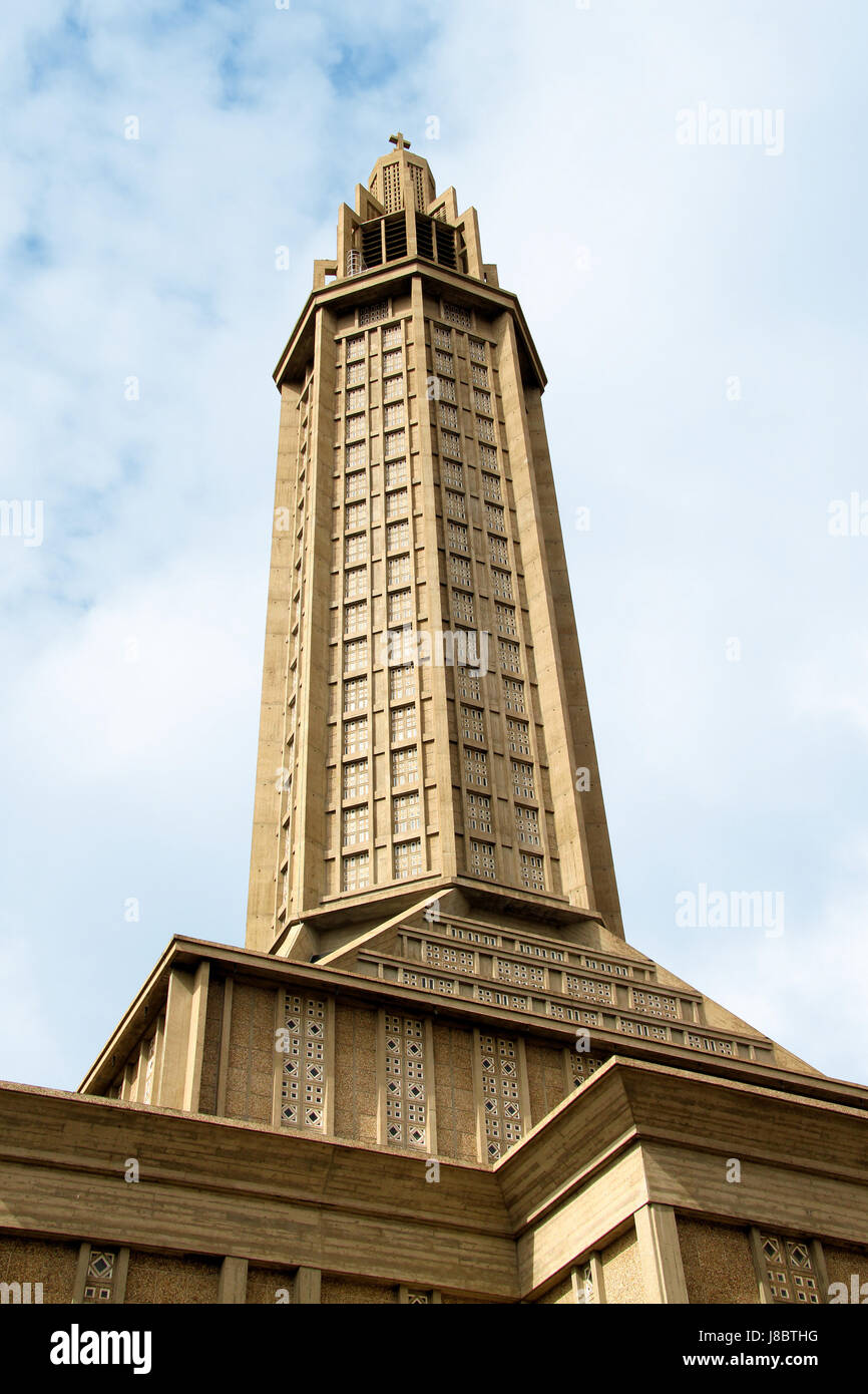 Kirche, Beton, Frankreich, Joseph, Turm, Kirche, Modern, moderne ...