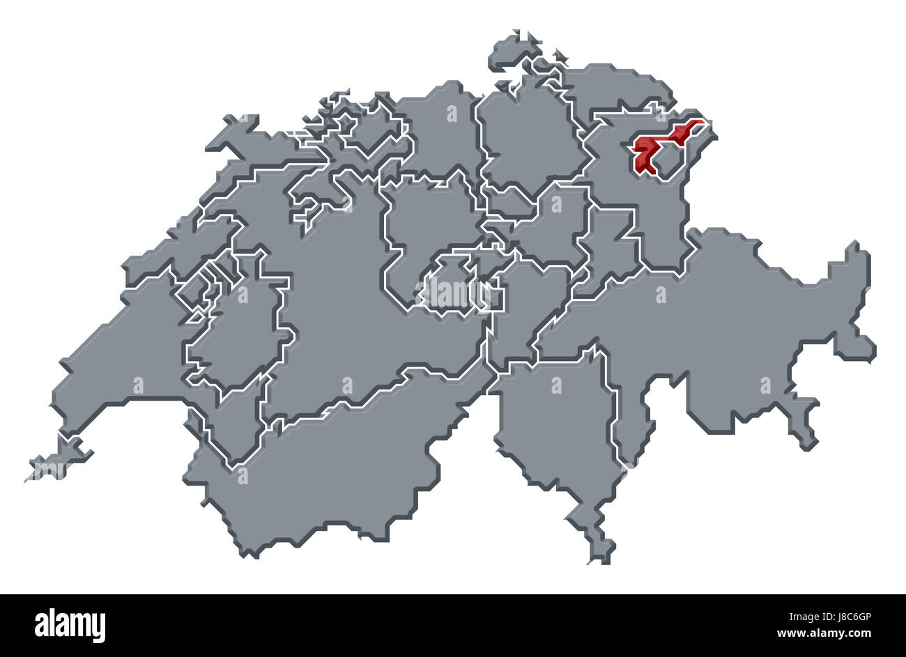 Karte europa schweiz hervorgehoben -Fotos und -Bildmaterial in hoher ...