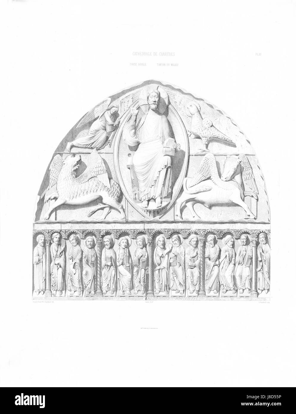 Monografie De La Cathedrale de Chartres Porte Royal Timpan du Milieu ...
