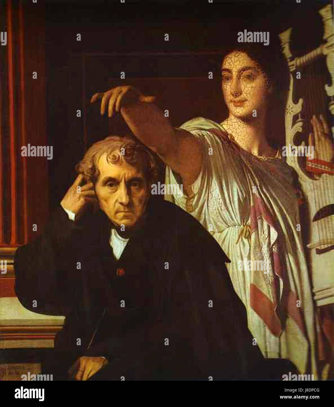 Ein Porträt des Komponisten Luigi Cherubini von Jean-Auguste-Dominique ...
