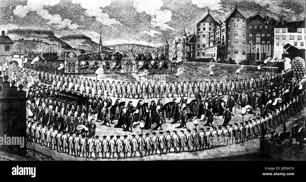 Leichenzug Maria Dorothea Sophia von Oettingen in Stuttgart ...