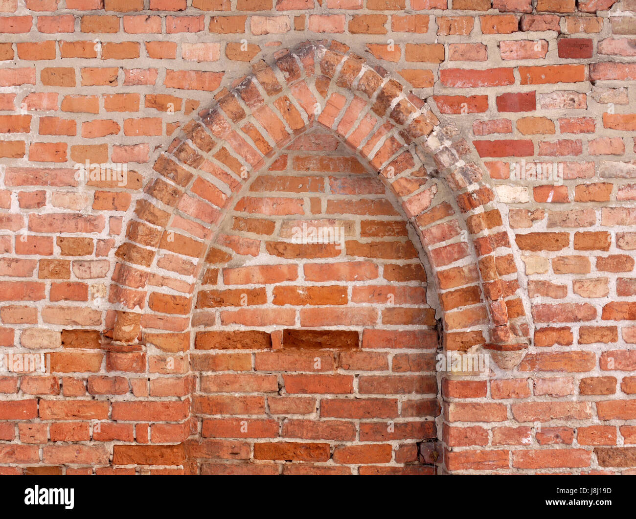 Wand, Mauer, Spitzbogen, Ziegel, marode, Rahmen, Wand, Fassade ...