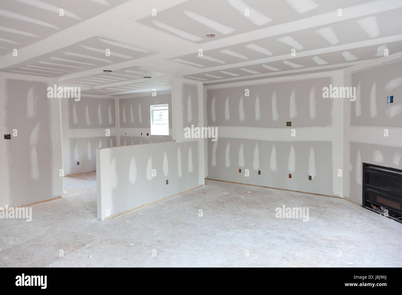 Rigipsplatten Arbeit auf ein neues Zuhause Stockfotografie - Alamy