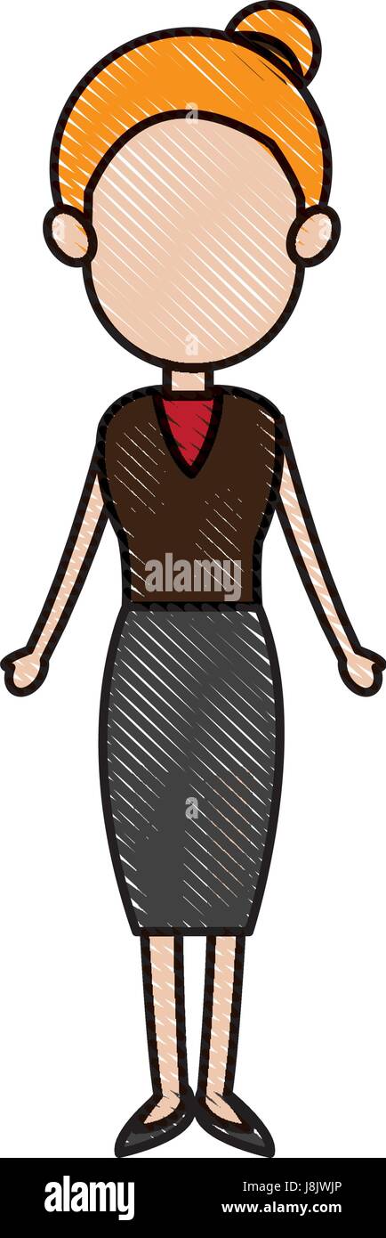 Cartoon Mutter weibliche Frau Bild Stock-Vektorgrafik - Alamy