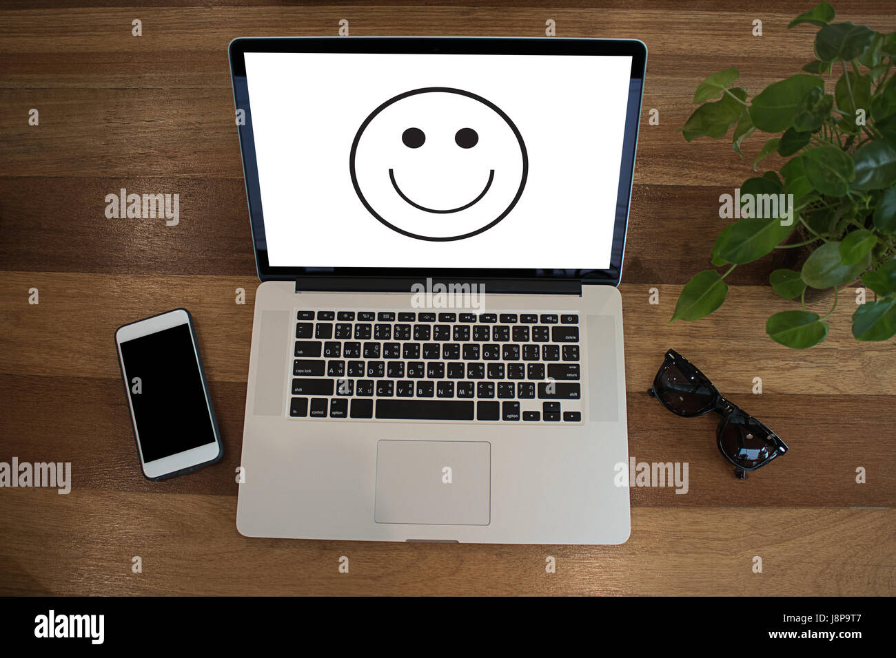 glücklich und Gruß Konzept Smiley Gesicht emoticon Stockfotografie - Alamy