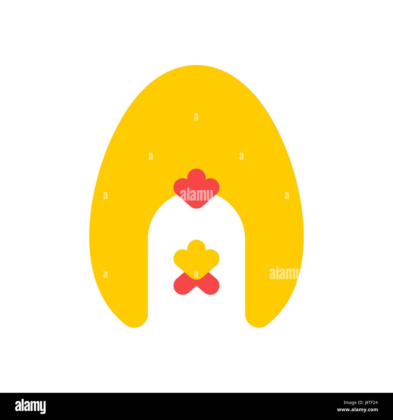 Huhn und dem Ei Logo für die Produktion von Eiern. Huhn-Bauernhof ...