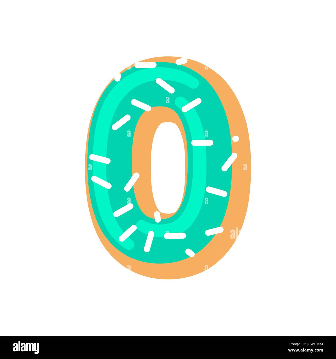 Zahl 0 Donut. Donut Schriftart Null. Süße Alphabet. Candy-Schriftzug ...