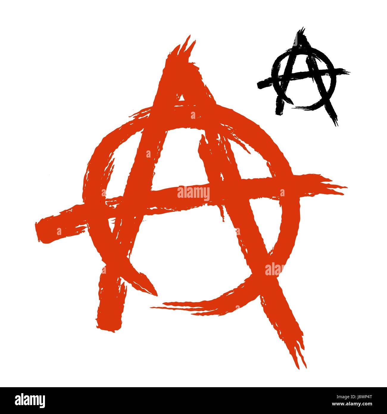 Anarchie-Symbol-Grunge-Stil. Zeichen der Unordnung und Chaos. Emblem ...