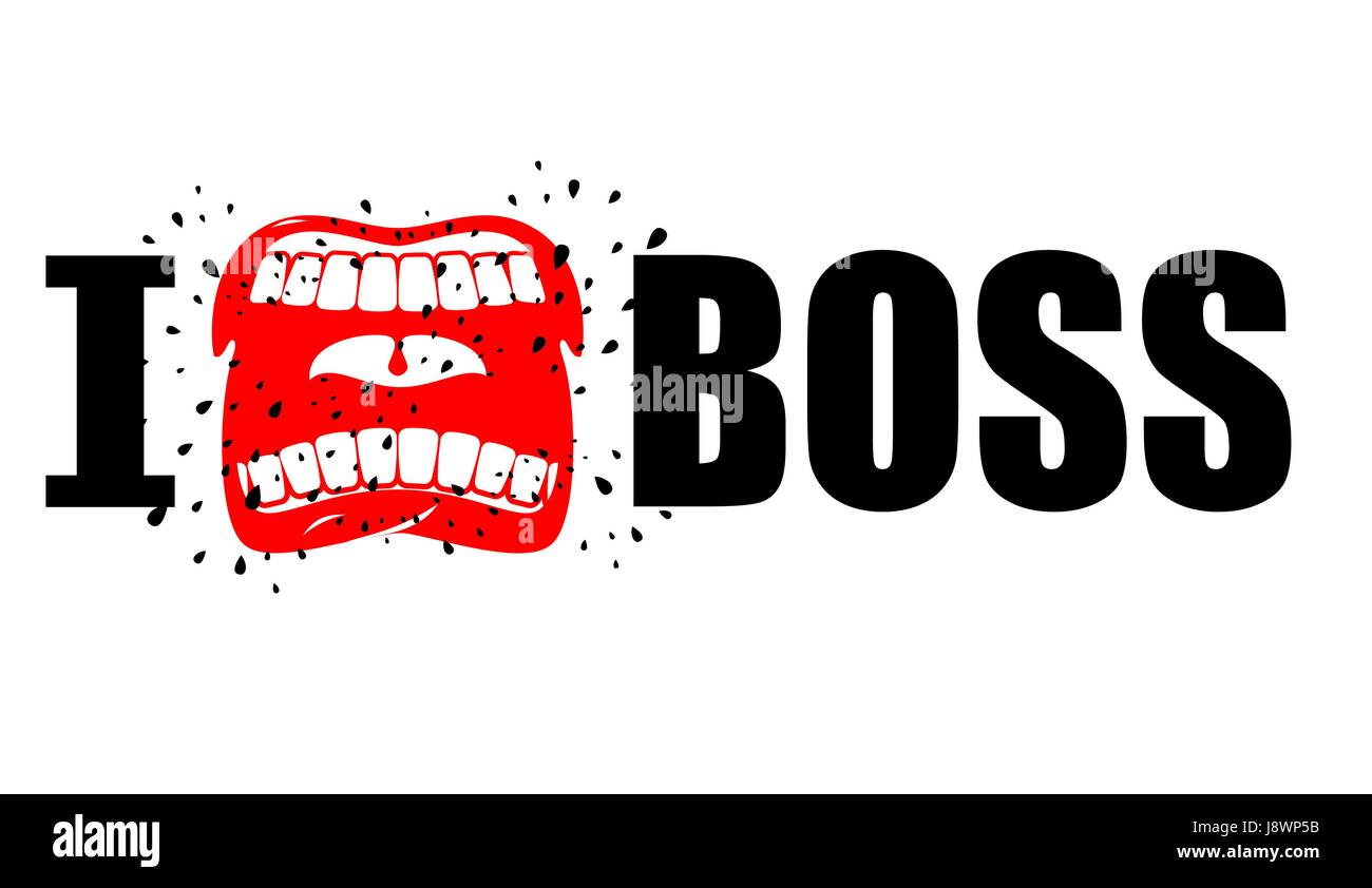 Ich hasse Chef. Symbol des Hasses und der Antipathie zu schreien ...