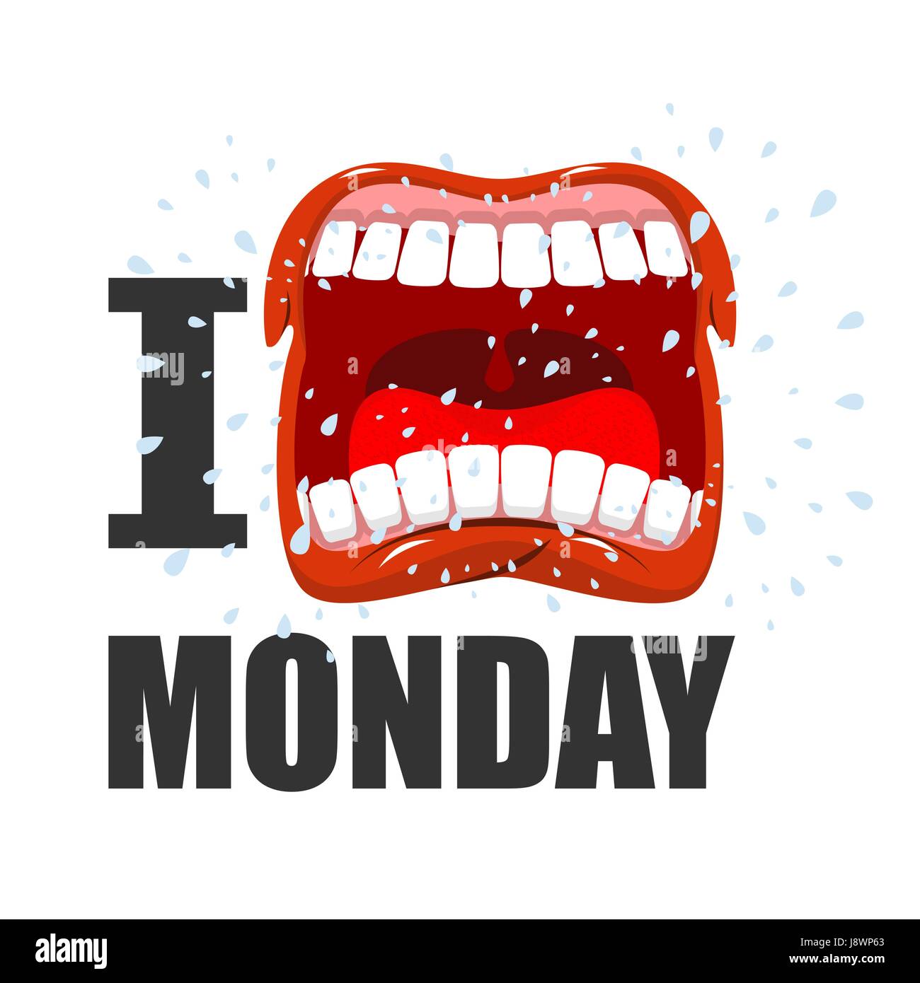 Ich hasse Montag. Symbol des Hasses und der Antipathie zu schreien ...