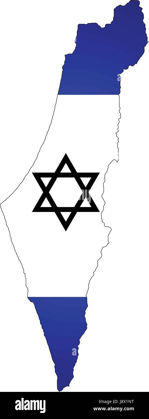 Karte von Israel mit der Flagge des Landes Stock-Vektorgrafik - Alamy