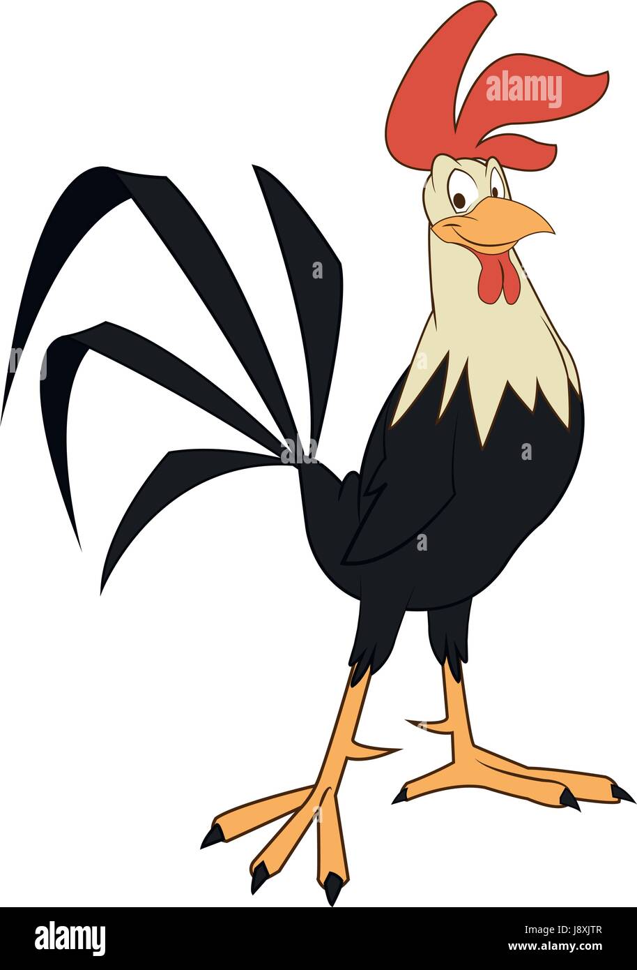 Lustige Comic-Schwanz, Comic-Hahn Charakter, Vektor-illustration Stock ...