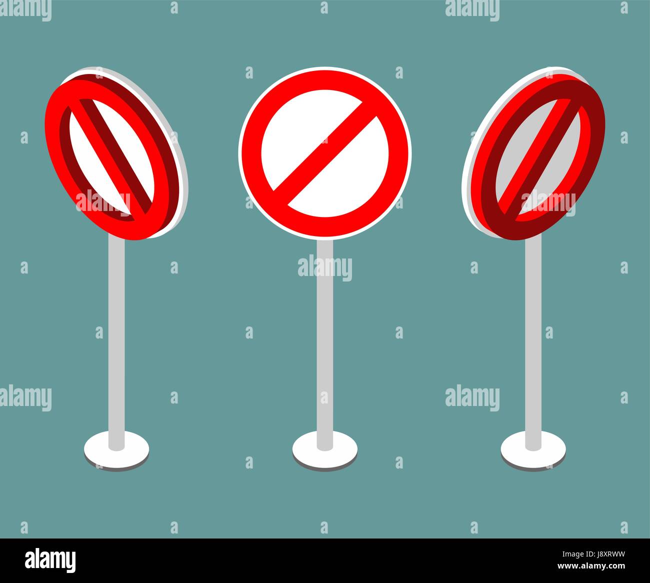 Stop-Schild Isometrie. Verbotszeichen-Straße Stock-Vektorgrafik - Alamy