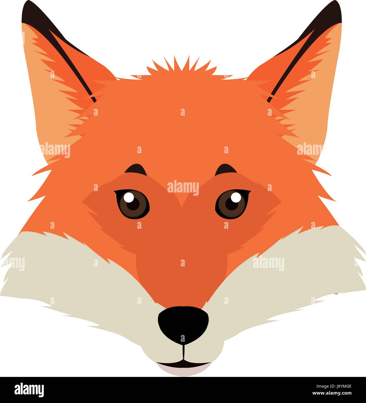 Fox-Vektor-Maskottchen-Symbol. Kopf und Schnauze oder Schnauze des ...