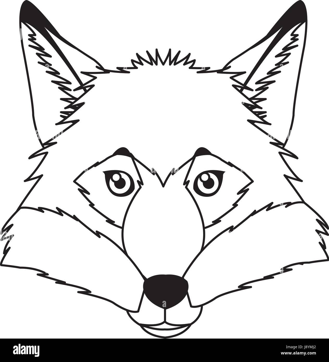 Fox-Vektor-Maskottchen-Symbol. Kopf und Schnauze oder Schnauze des ...