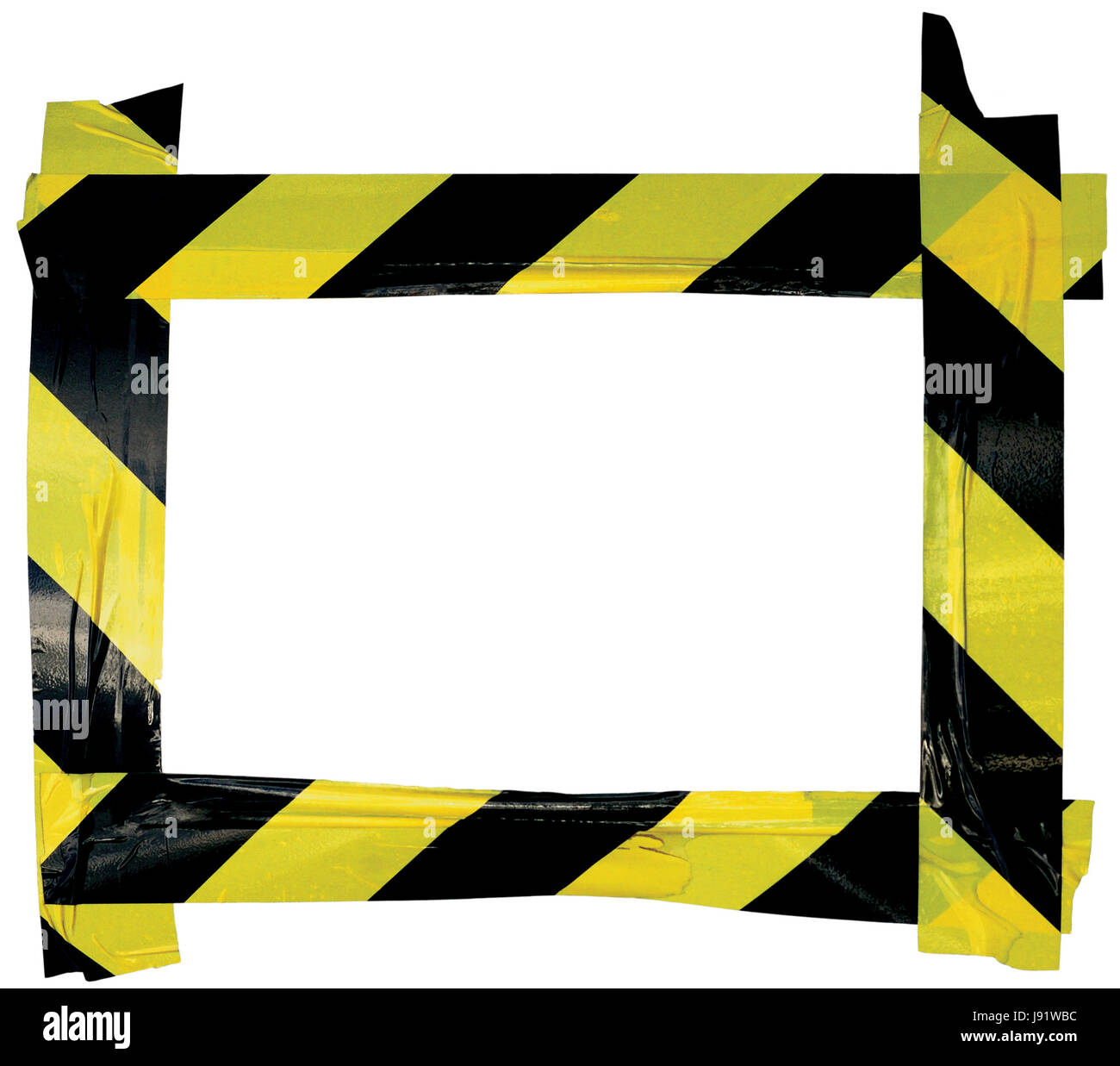 Gelb schwarz Vorsicht Warnung Band Ankündigung Zeichen Rahmen ...