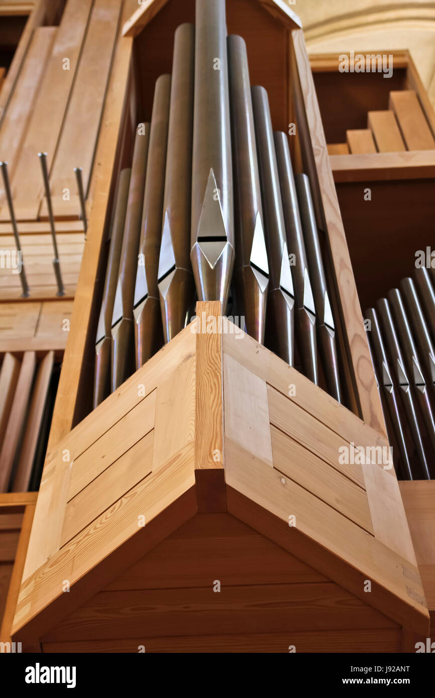 Kirche, Orgel, Pfeife, Kirche, Orgel, Pfeife, Detailaufnahme Orgel ...