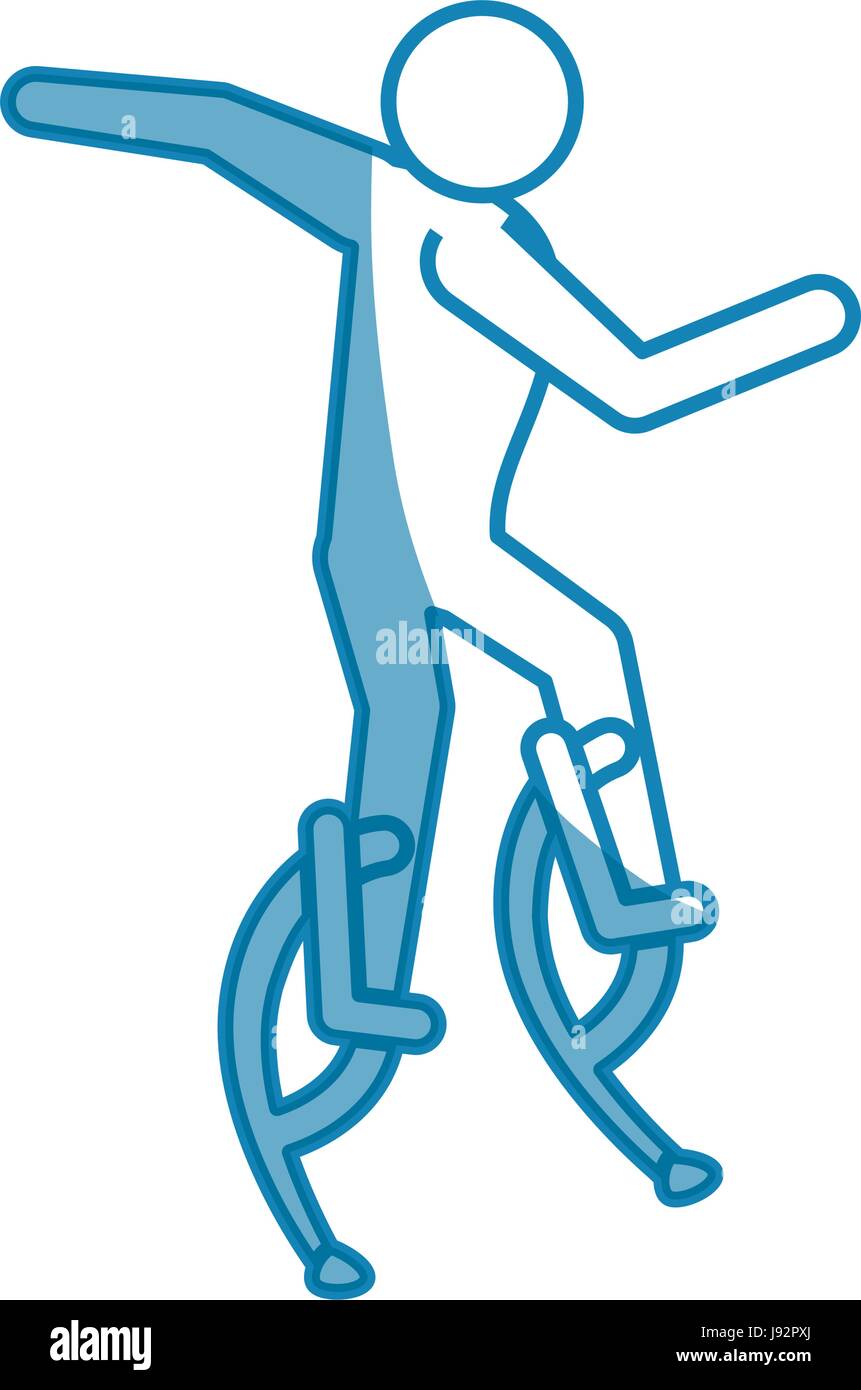 Piktogramm Mann springt mit einem skyrunner Stock-Vektorgrafik - Alamy