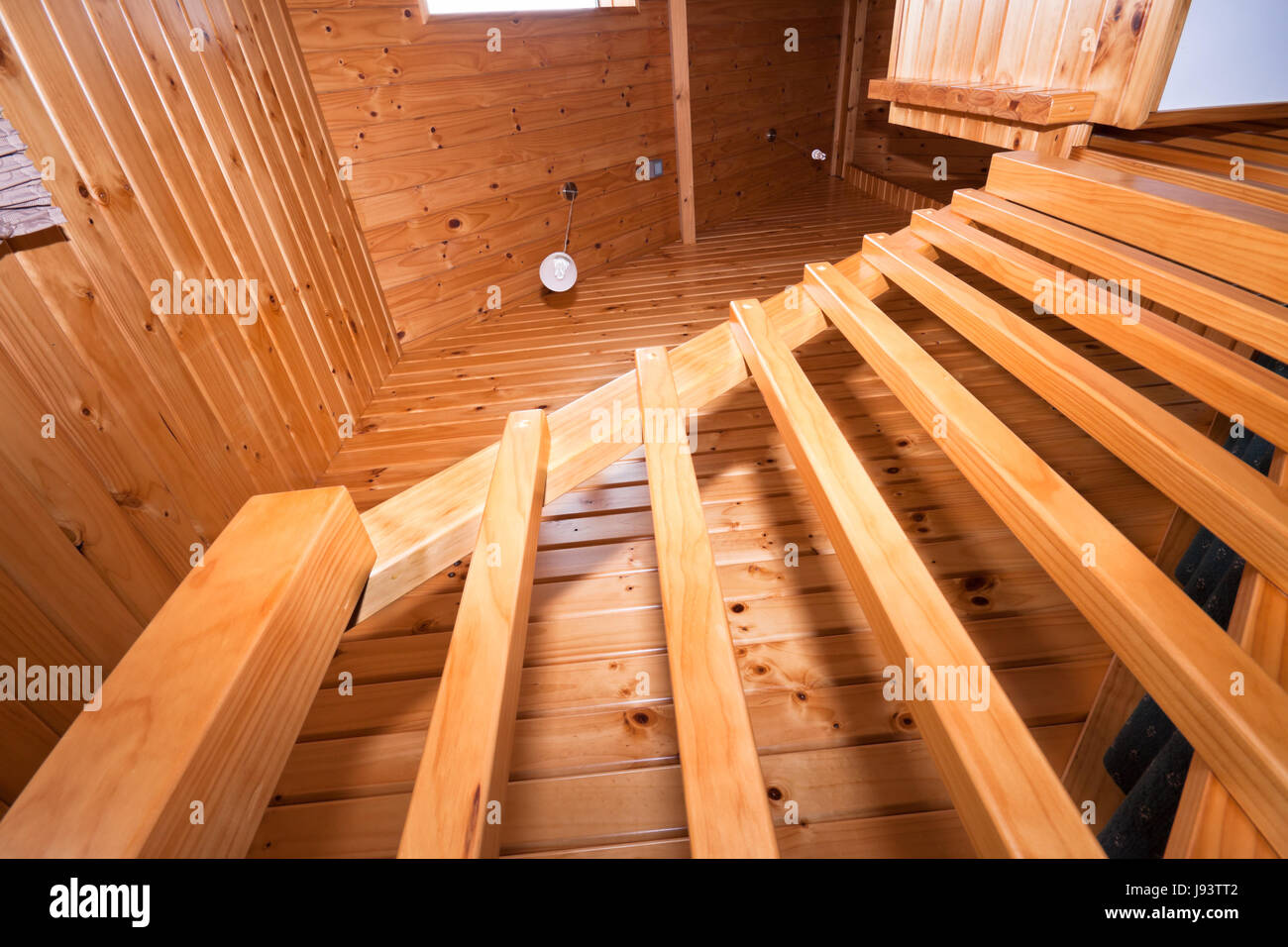 Detail, Interieur, Geländer, Treppe, Holz, Lodge, Treppen, Haus ...