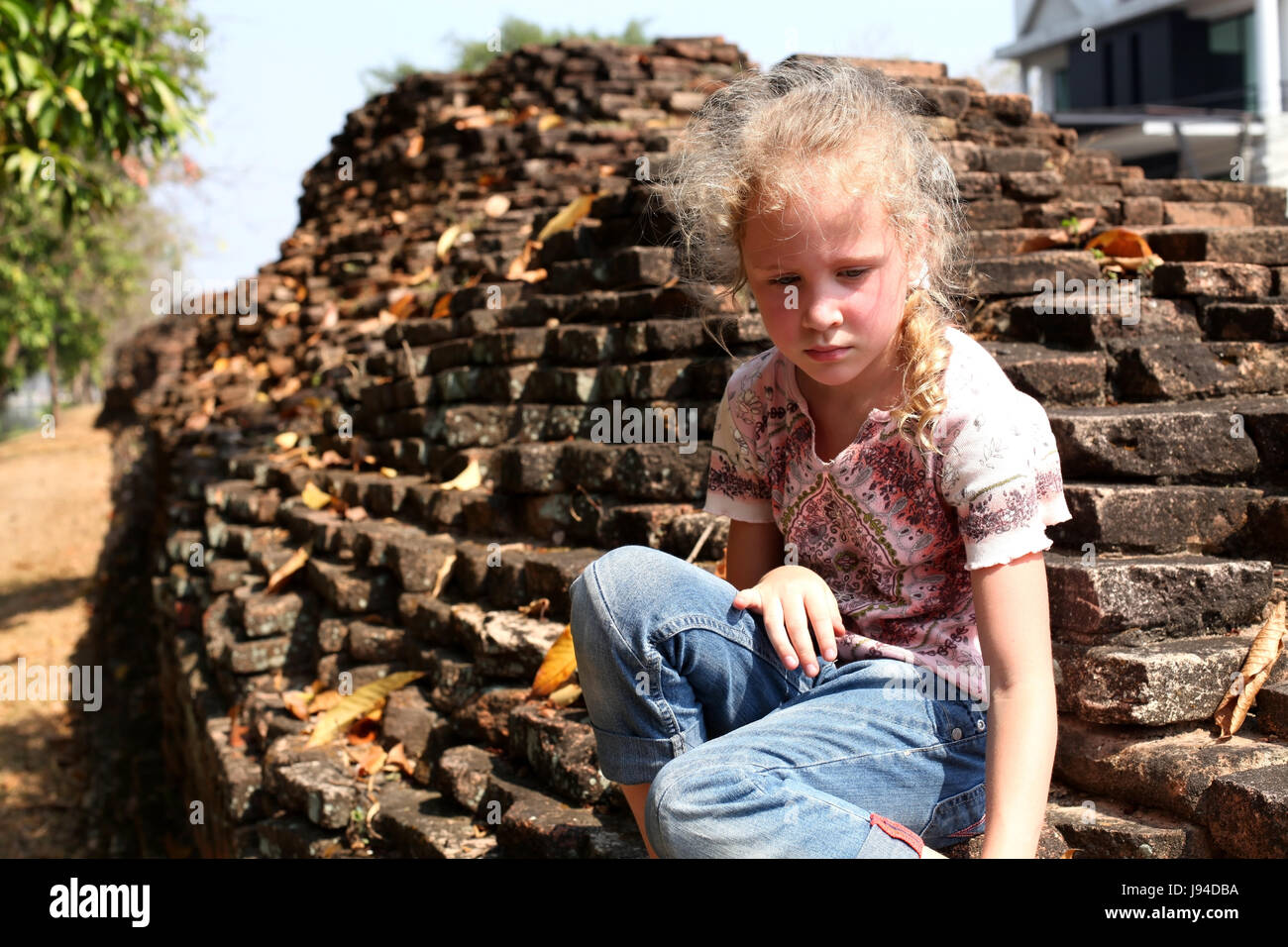 traurig, Depression, Trauer, denken, stress, jung, junge, Mädchen ...