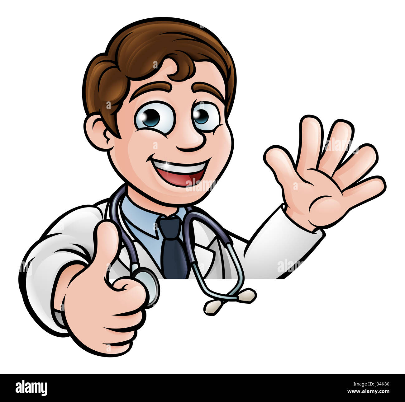 Doctor Cartoon Character Holding Clip Stockfotos und -bilder Kaufen - Alamy