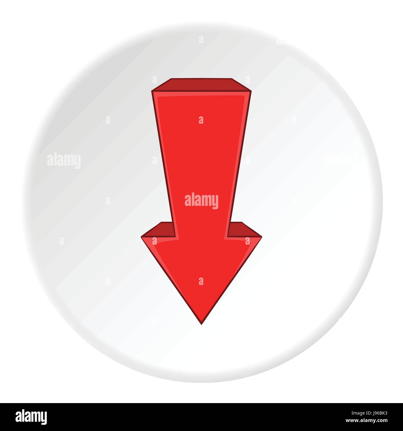 Roter Pfeil nach unten Symbol, Cartoon-Stil Stock-Vektorgrafik - Alamy