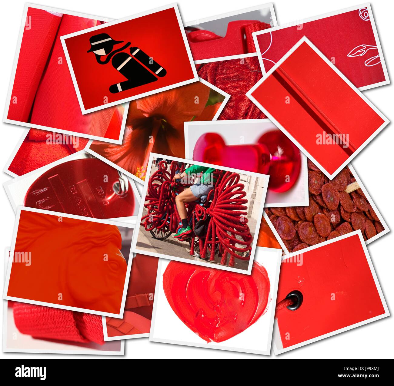 Objekt, Farbe, Collage, Fotos, Farbe, Bilder, Montage, Montage, rot ...