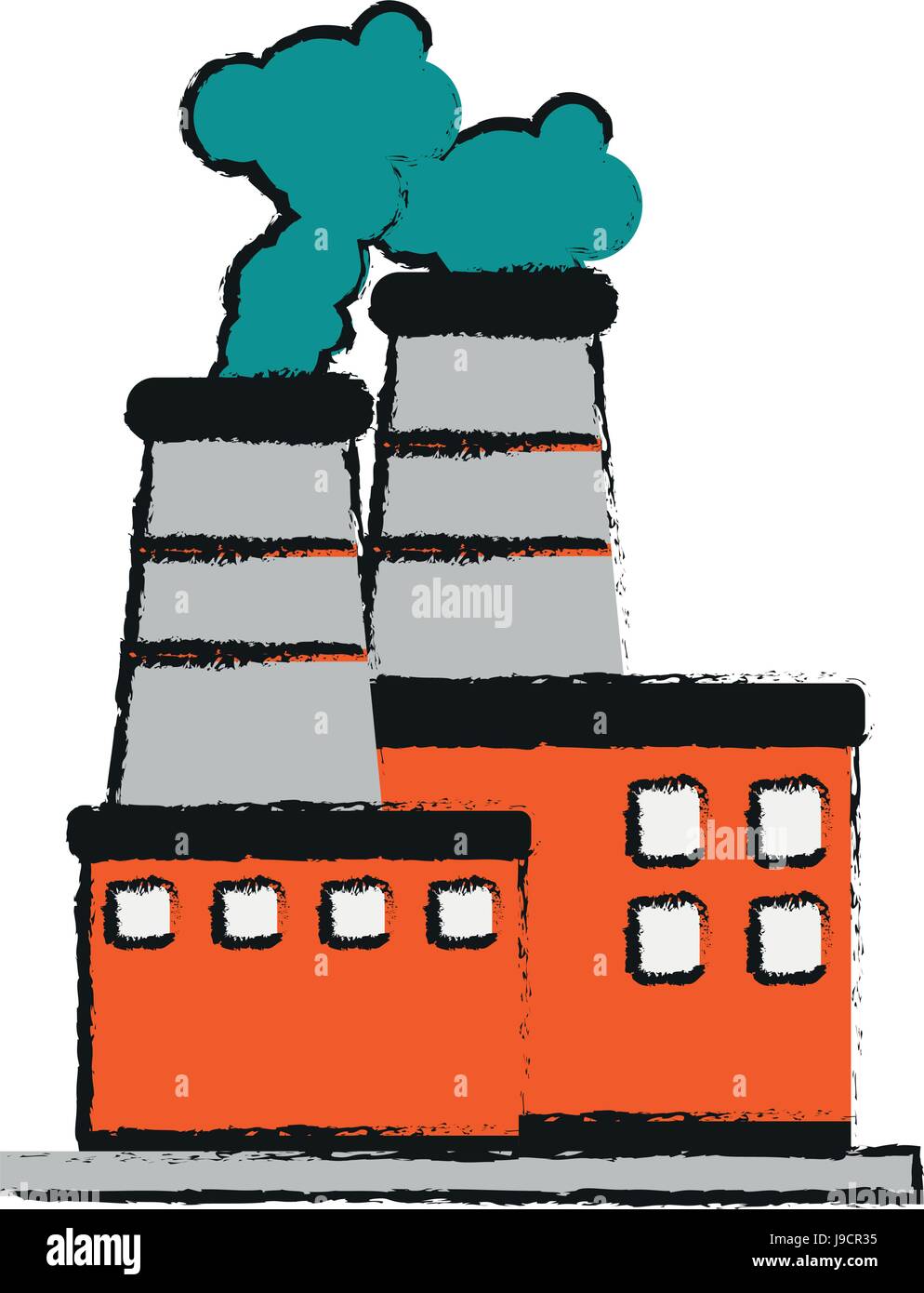 Fabrik Cartoon flache Abbildung zeichnen Stock-Vektorgrafik - Alamy