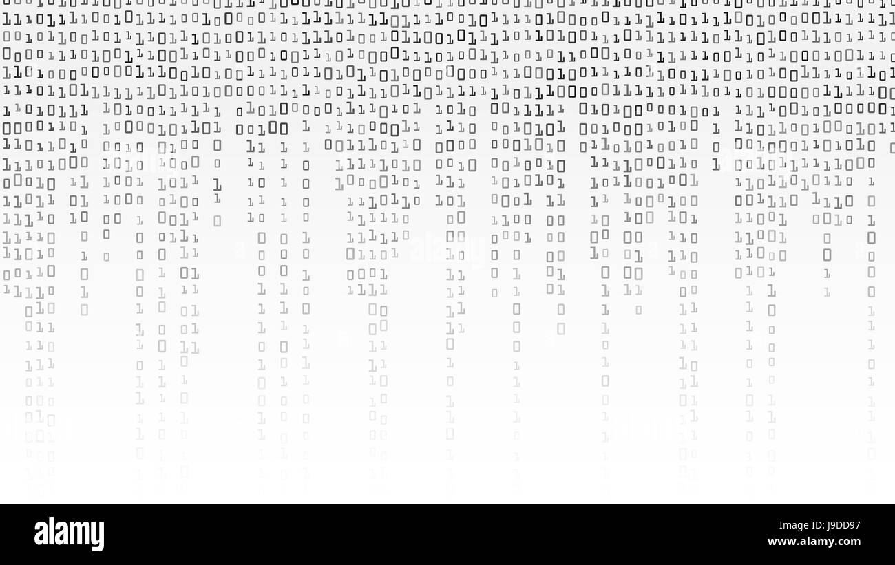 Binär-Code Hintergrund Vektor. Hintergrund schwarz und weiß mit Ziffern ...