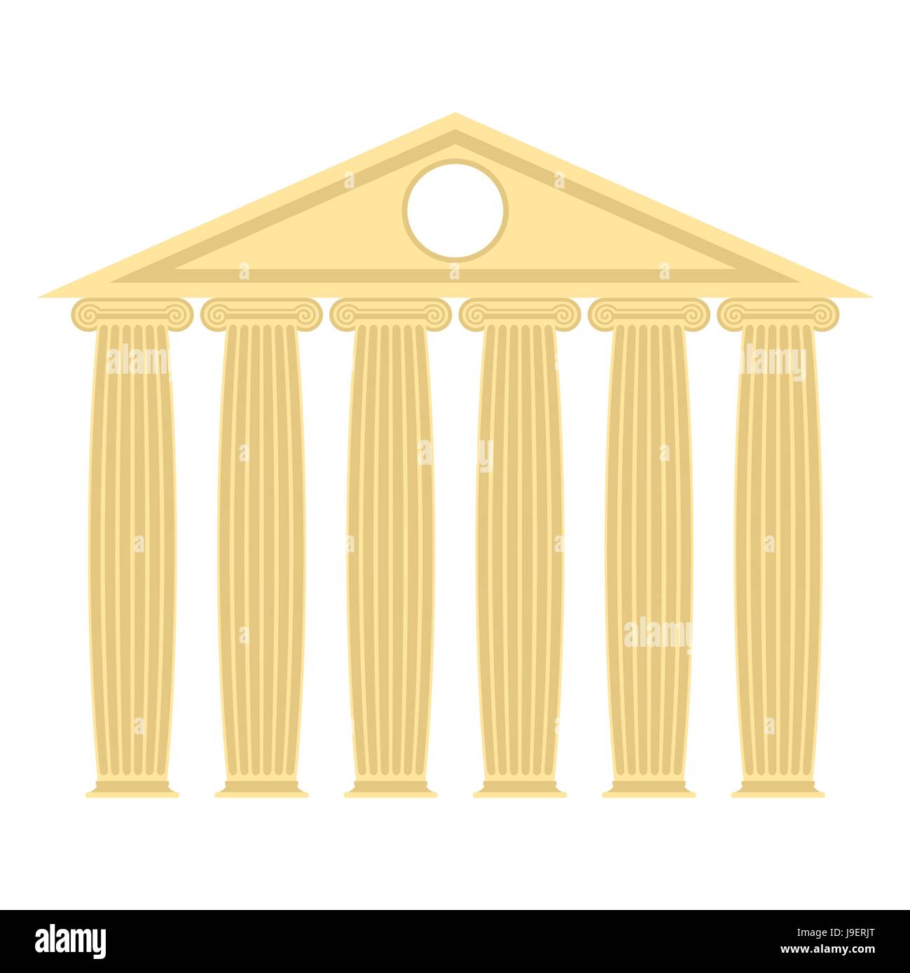 Griechischer Tempel mit Säulen und Dach. Vektor-Illustration der ...