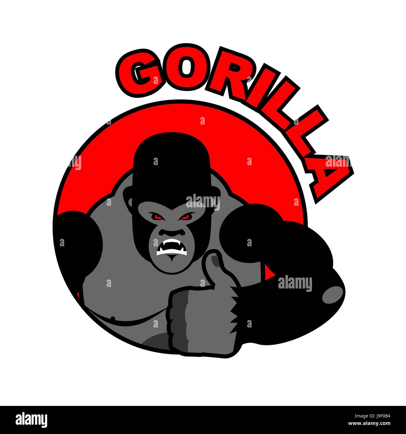 Gorilla zeigt gut. Melden Sie sich alles in Ordnung. Daumen nach oben ...