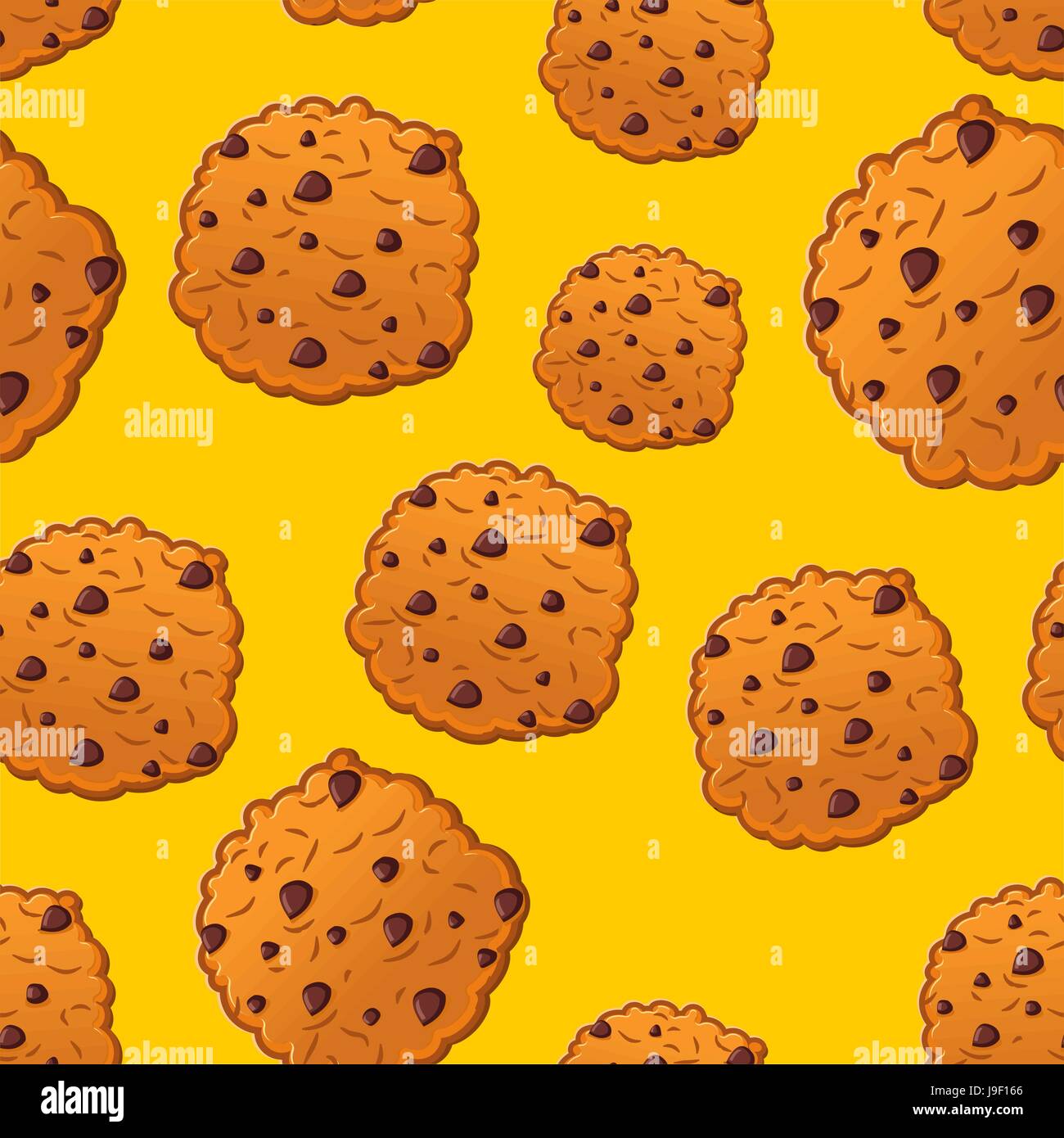Cookies-Muster. Biskuit mit Chocolatet Tropfen Ornamen. Cookie-Textur ...