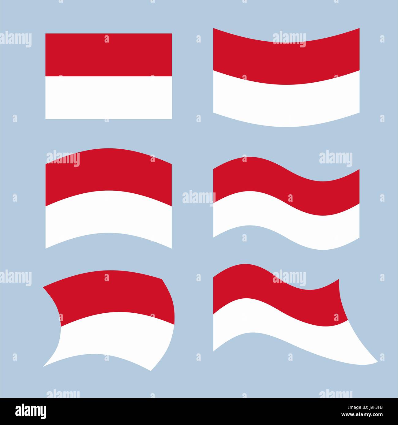 Monaco Fahne. Satz von Flags von Monaco Republik in verschiedenen ...