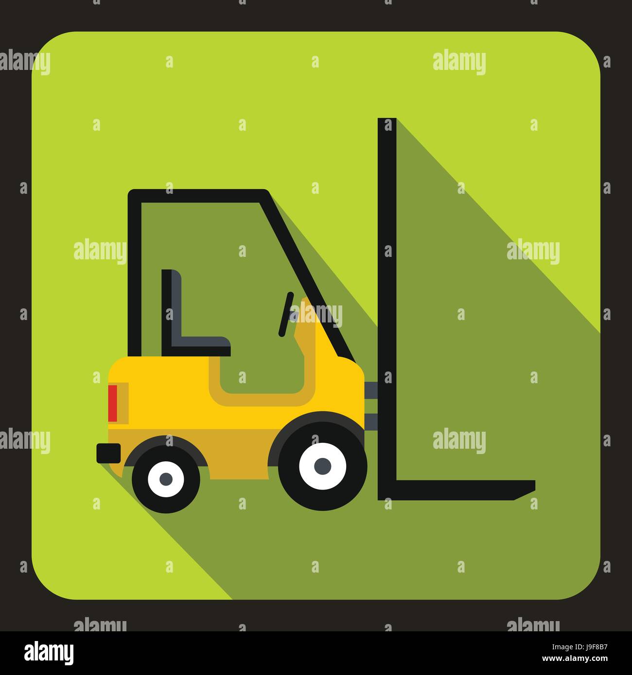Gelbe Stapler Loader Symbol, flachen Stil Stock-Vektorgrafik - Alamy