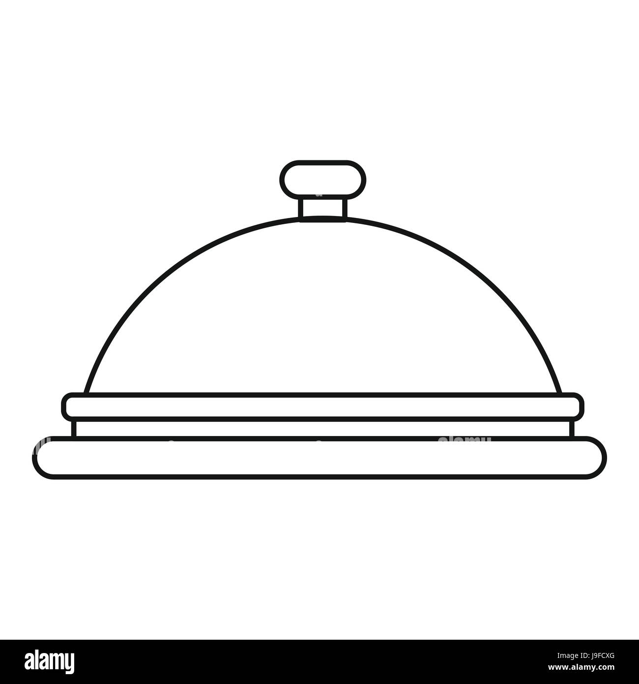 Cloche Symbol, Umriss-Stil Stock-Vektorgrafik - Alamy