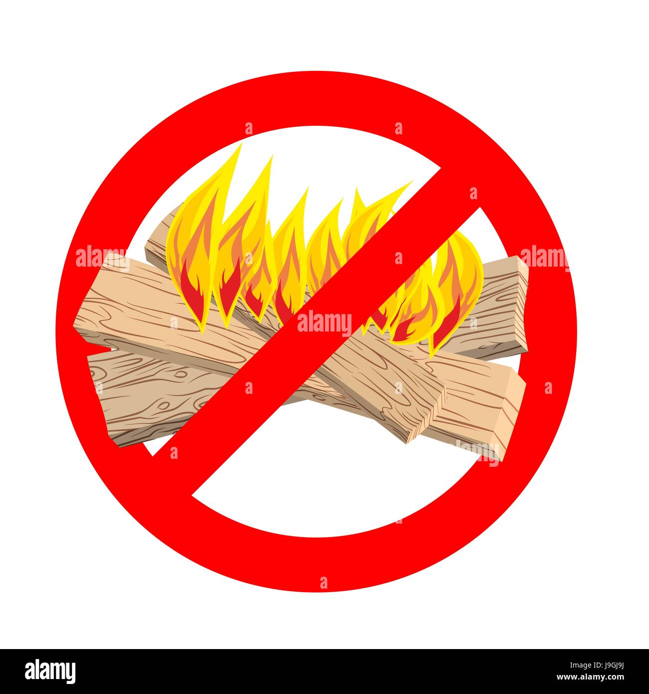 Feuer zu stoppen. Es ist verboten, Feuer. Emblem gegen Flammen. Roten ...