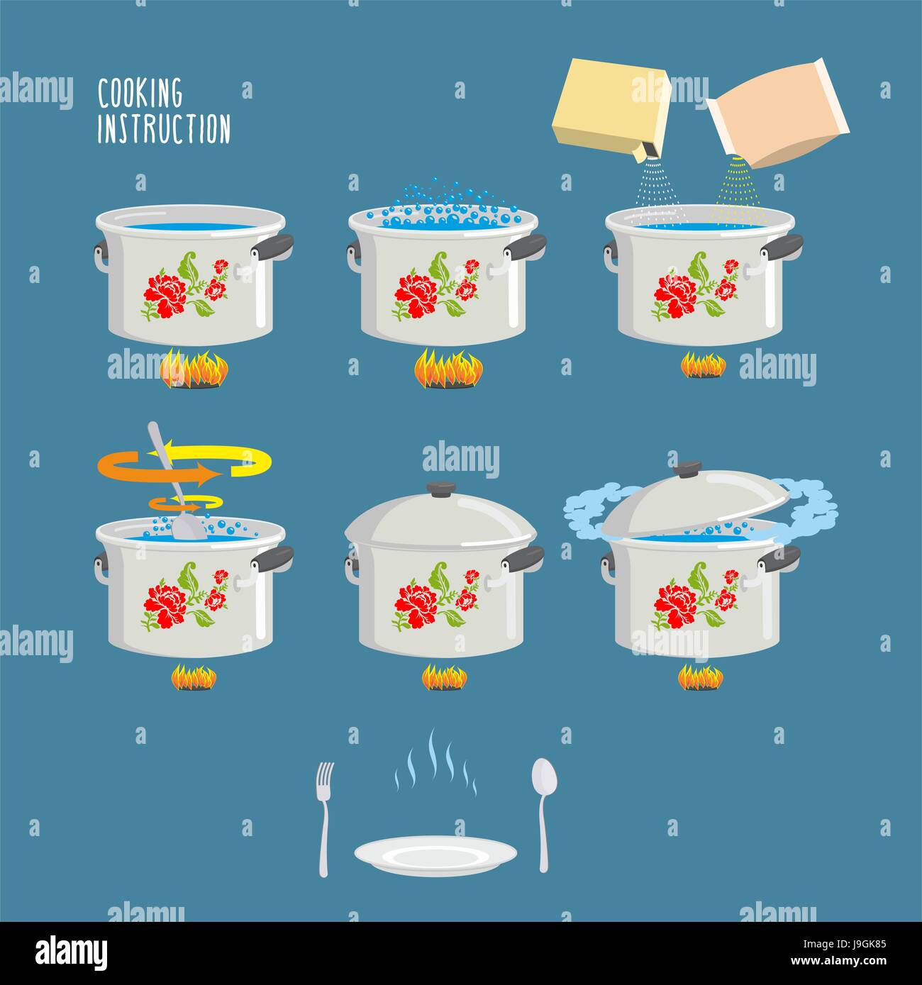 Anleitung zu kochen. Zuhause kochen Rezept. Kochen, Rezept, Schritt-für ...