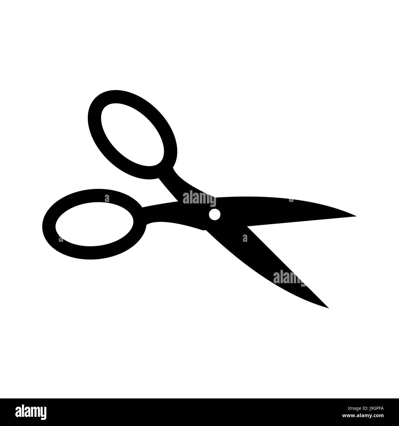 Schere Zeichen isoliert. Symbol mit der Schere schneiden Stock ...