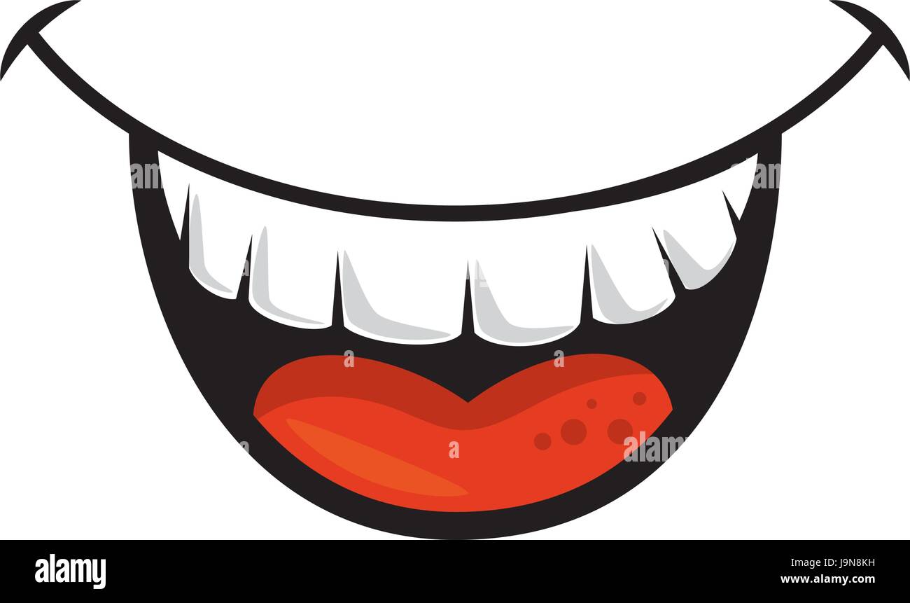 Comic-Mund-Symbol Stock-Vektorgrafik - Alamy