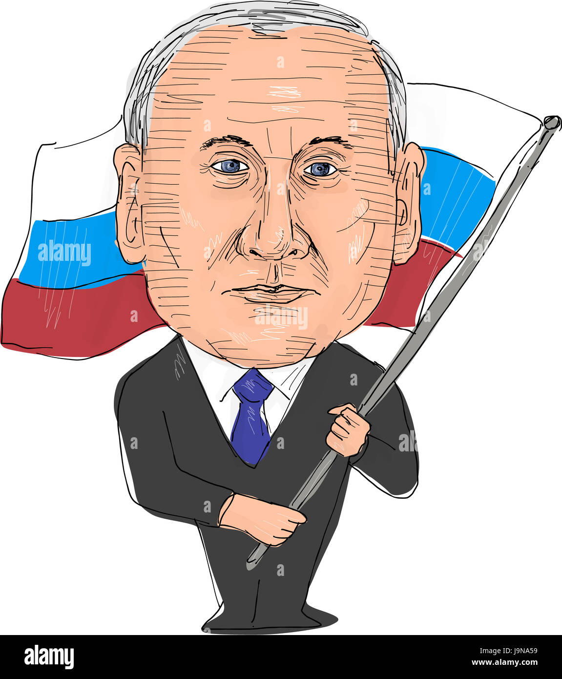2. Juni 2017: Aquarell Stil Illustration des russischen Präsidenten ...