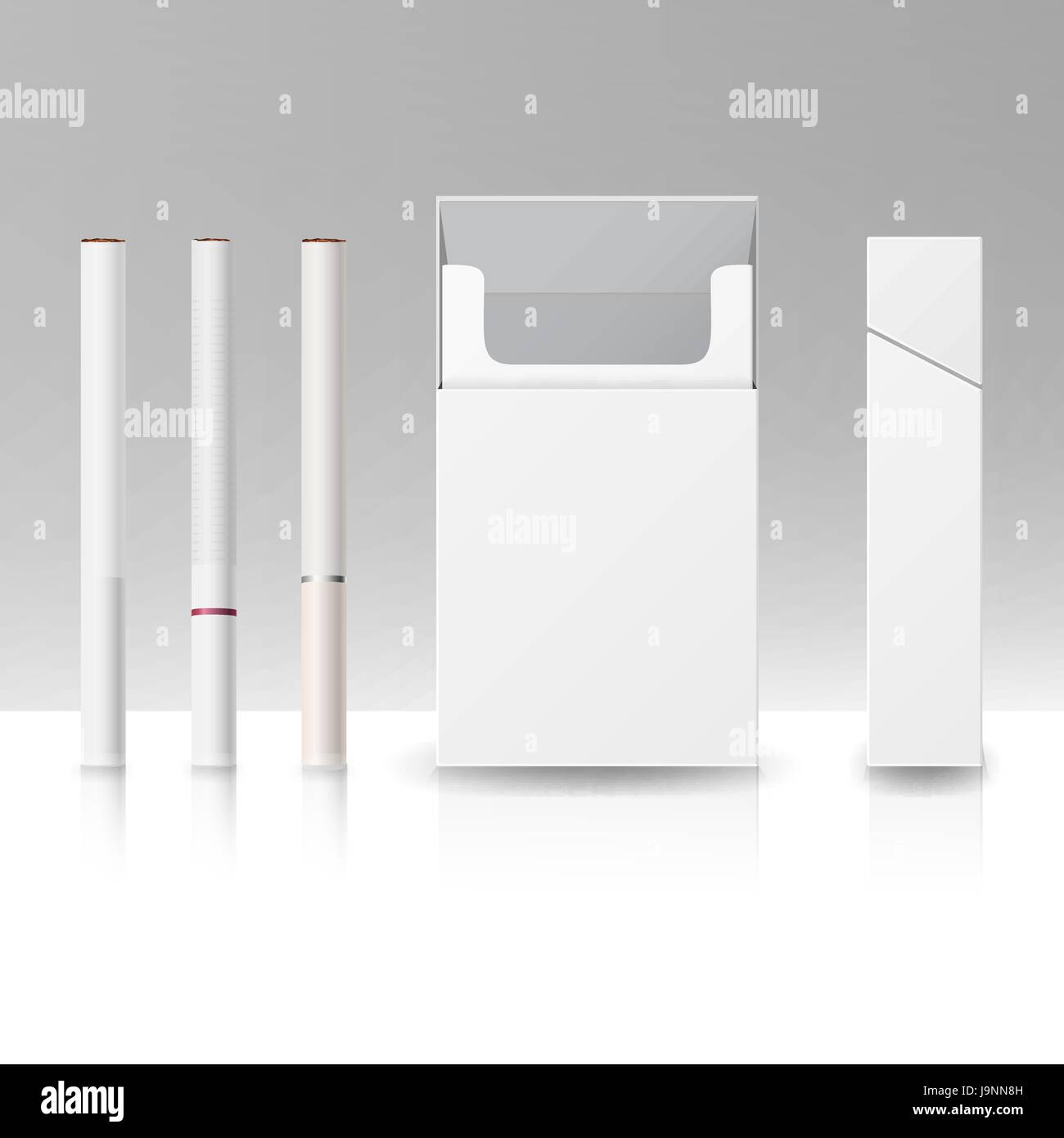 Leere Pack Verpackung von Zigaretten 3D-Vektor realistische Mock Up ...