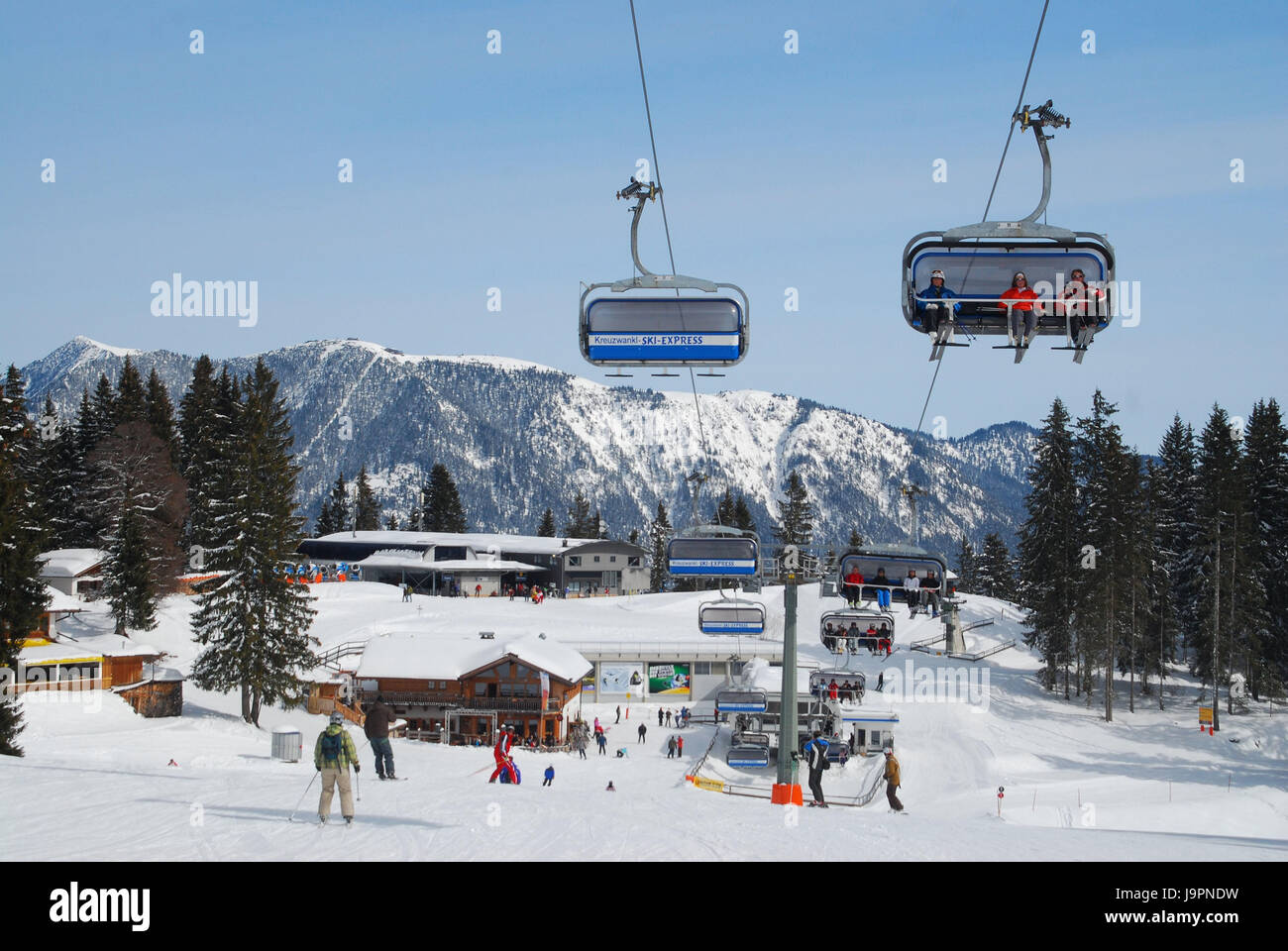 Deutschland, Bayern, Garmisch-Partenkirchen, Hausberg, Skigebiet ...