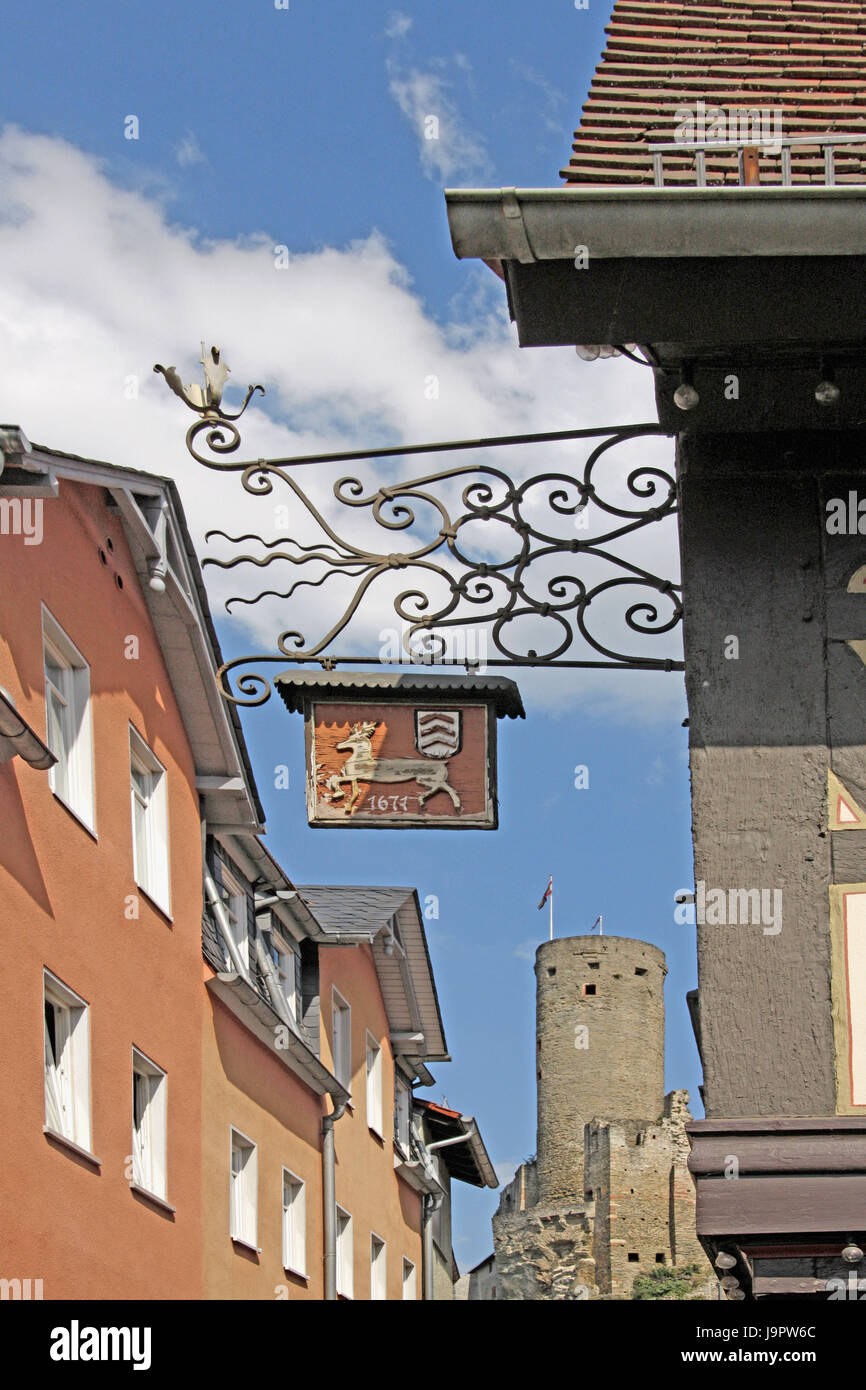 Deutschland, Hessen, Eppstein, Altstadt, Schloss, Bergfried, Hälfte ...