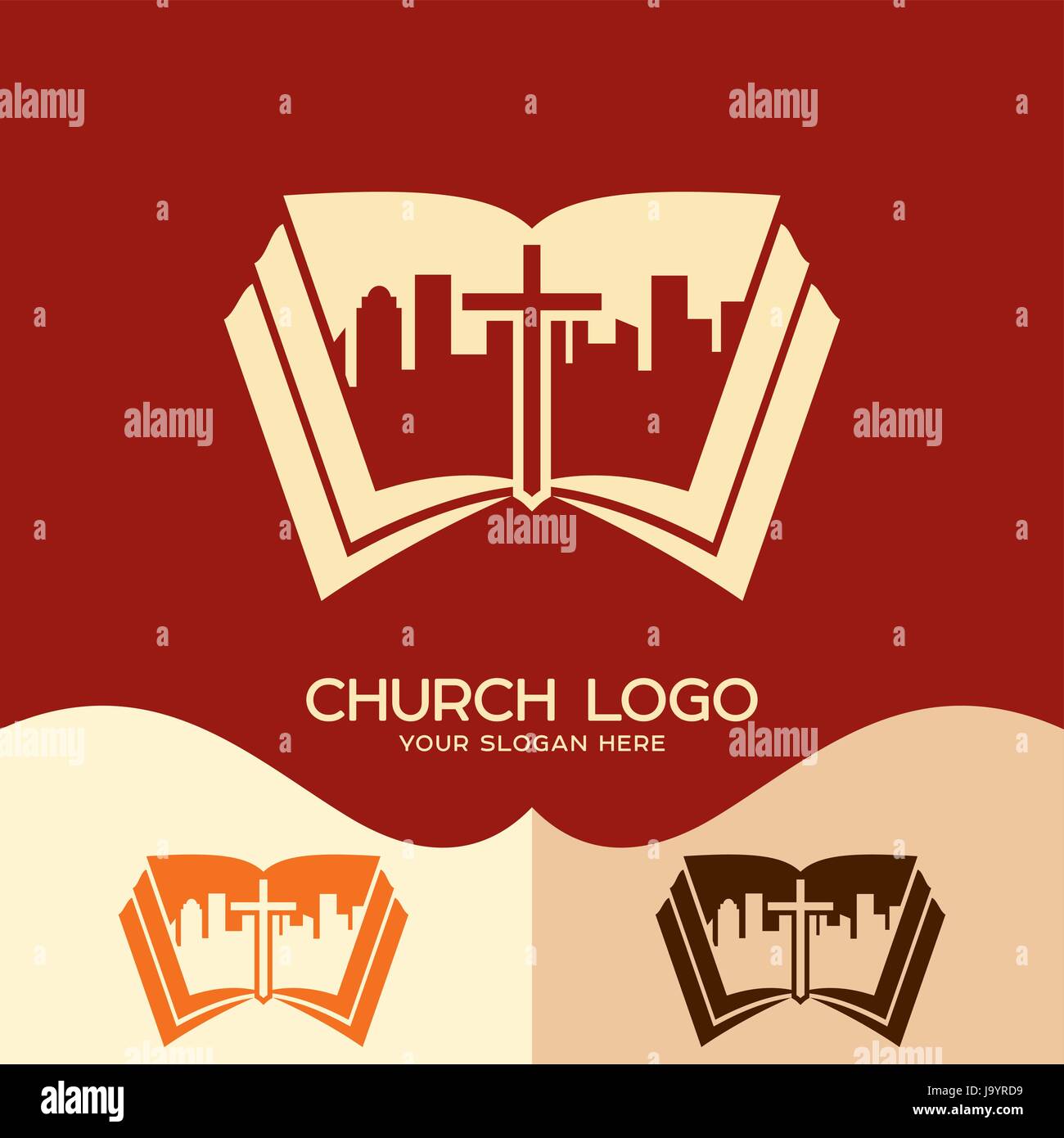 Logo der Kirche. Cristian Symbole. Die Kirche Jesu Christi mitten in ...
