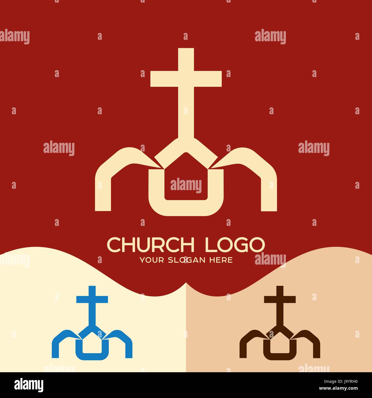 Logo der Kirche. Cristian Symbole. Die Kirche Jesu Christi Stock ...